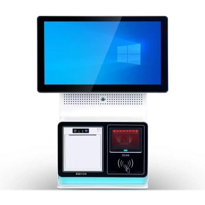 China Restaurant Supermarket Self Service Solution 15.6 Inch Capacitive Touch Unmanned Scan Code Ordering POS Machine for sale