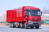 China Four-Axle 9.6m Stake Body Transport Truck _ 8×4 (4 Front 8 Rear) High Grid Side Cargo Lorry _ Export 8×4 Dongfeng 500HP Stake Truck for sale