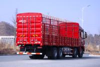 China Four-Axle 9.6m Stake Body Transport Truck _ 8×4 (4 Front 8 Rear) High Grid Side Cargo Lorry _ Export 8×4 Dongfeng 500HP Stake Truck for sale