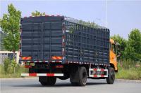 China 4×2 Yellow Flat Semi Cab Cargo Box Transport Truck - 260HP Yuchai 191kW Heavy Duty Logistics Delivery Truck - 6.8m Stake Body Truck Global Export for sale