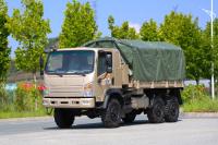 China 170‑HP Flat Cab 6x6 Off‑Road Cargo Truck With Tarpaulin Cover for sale