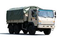 China 170‑HP Flat Cab 6x6 Off‑Road Cargo Truck With Tarpaulin Cover for sale