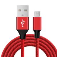 China Red Nylon Braid USB 2.0 Cable USB A To Micro Data Transmission Custom Color for sale