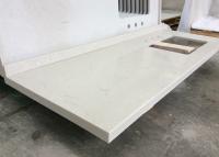 China Threshold White Quartz Countertops , Quartz Kitchen Countertop Polished Edge for sale