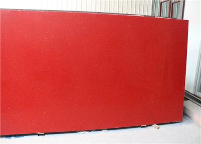 China Eased Red Quartz Stone Countertops / Bar Table Quartz Countertop Material for sale