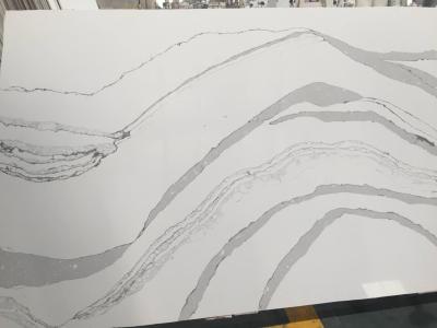 China Shock Resistant Calacatta Classic Quartz / Prefab Caesarstone Calacatta Nuvo Slab for sale