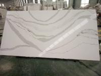 China Shock Resistant Calacatta Classic Quartz / Prefab Caesarstone Calacatta Nuvo Slab for sale