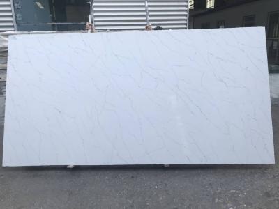 China Light Grey Vein Calacatta Quartz Countertops Acid Resistant Polished Finished for sale