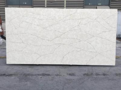 China Light Grey Bevel Calacatta Quartz Countertops Lemon Juice Acid Resistant for sale