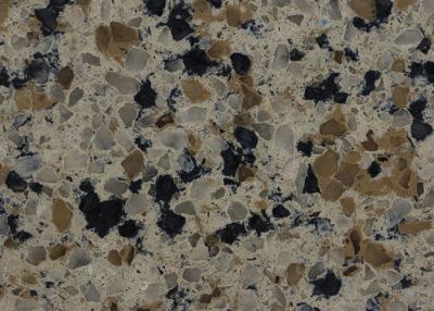 China Cafe Brown Quartz Kitchen Countertops / Artificial Quartz Kitchen Worktops for sale