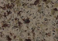 China Multi - Color Glass Quartz Kitchen Worktops With Bush Hammered Surface for sale