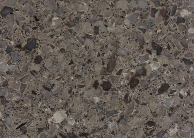 China Grey Crystal Artificial Quartz Kitchen Worktops Acid Resistant NSF Certificate for sale