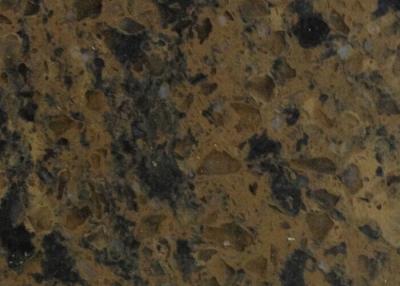 China Big Slab Engineered Vanity Tops Artificial Coffee Brown Quartz Italian Design Style for sale