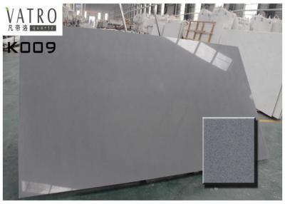 China Grey Crystal Artificial Quartz stone Slab Prefab Countertop Solid Surface Color Consistency for sale