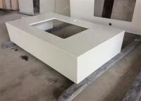 China Quartz Stone Gentle White Bathroom Vanity Tops With Undermount Sink , Solid Surface for sale