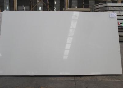 China Flat Eased Quartz Stone Countertops Flooring , Pure White Quartz Worktop for sale