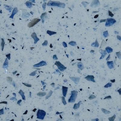 China Top Blue Sparkles Quartz Kitchen Worktops Slab Thickness 2cm And 3cm for sale
