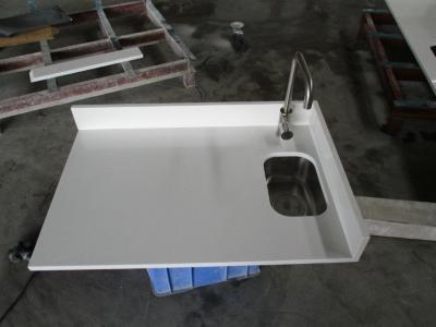 China Durable Bathroom Vanity Tops Solid Surface White Quartz Bathroom Countertops for sale