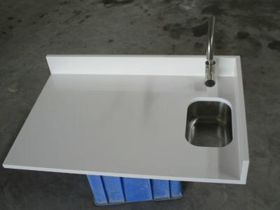 China White Quartz Bathroom Vanity Tops With Sink Quartz Countertop Slab for sale