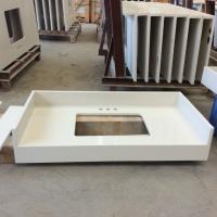China Bathroom White Engineered Quartz Countertops Wear Resistant Eco Friendly for sale