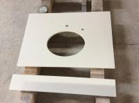 China Artificial Crystal White Quartz Cut To Size Quartz Bathroom Countertops With White Cabinets for sale