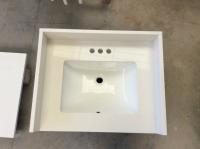 China Solid surface vanity tops bathroom vanity countertops with sink white quartz bathroom vanity for sale