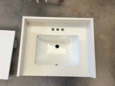 China Solid surface vanity tops bathroom vanity countertops with sink white quartz bathroom vanity for sale