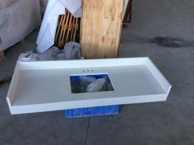 China Custom Bathroom Vanity Tops Solid Surface Quartz Countertop Slab Non - Radioactive for sale