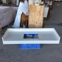 China Bacteria Resistant Quartz Countertop Slab With Sink Prefabricated Vanity Tops for sale