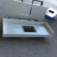 China Artificial Stone Quartz Bathroom Vanity Tops , Solid Surface Bathroom Countertops White Color for sale