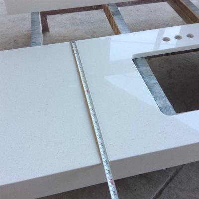 China High Hardness White Quartz Kitchen Worktops / Sparkle Quartz Countertops for sale
