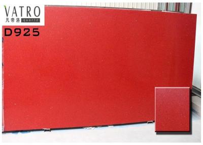 China Fashion Sparkle Quartz Kitchen Worktops Red Artificial Marble Stone Easy Maintain for sale