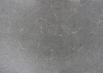 China Polished Dark Grey Quartz Tile Countertop Big Slab NSF CE Approved for sale