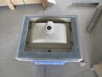 China Solid Surface Artificial Quartz Bathroom Vanity Tops Gray Color For Home / Hotel for sale