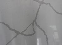 China White Quartz Vanity Tops Grey Veins Flat / Eased Edge For Hotel And Apartment for sale