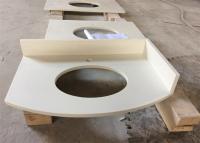 China White Polished Special-shaped Artificial  Quartz StoneVanity Tops Acid Resistance for sale