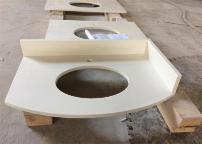 China White Polished Special-shaped Artificial  Quartz StoneVanity Tops Acid Resistance for sale