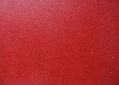China Silver Star Red Color Artificial Quartz Faux Stone Kitchen Countertop Slabs for sale