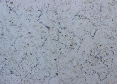China Beautiful Vein White Artificial Quartz Countertop Slab for Hospitality Rennovation for sale