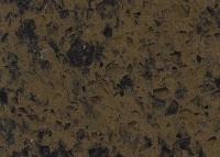 China Artificial Type Dark Brown Composition Quartz Stone Countertops Slab With Black Veins for sale