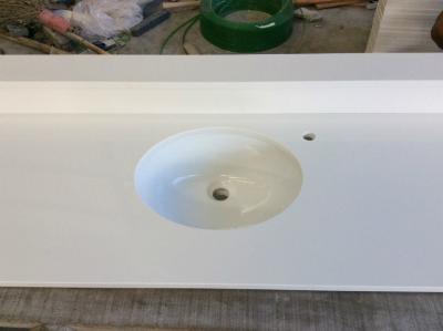 China Kitchen Artificial Stone Countertops White Engineered Stone Countertop Easy To Clean for sale