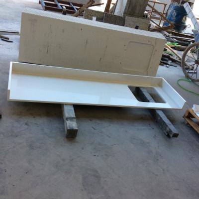 China Engineered Kitchen Countertops White Quartz Countertop Slabs 3200mm*1600mm Quartz Stone for sale