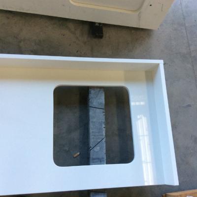China White Engineered Stone Countertop Manmade Quartz Stone Countertop Vanity Top for sale