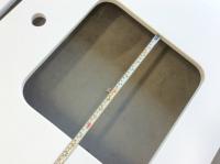 China Premade Quartz Bathroom Vanity Tops Stone Eased Laminated Mitered  Big Slab Size for sale