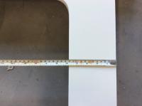 China Premade Quartz Bathroom Vanity Tops Stone Eased Laminated Mitered  Big Slab Size for sale