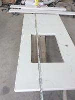 China Polished White Carrara Slab , 2cm Thickness Quartz Slab With Less Veins for sale