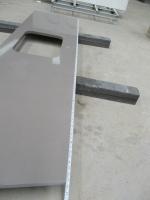 China Gray Quartz Countertops Flat Eased Countertops Engineered Granite Countertops for sale