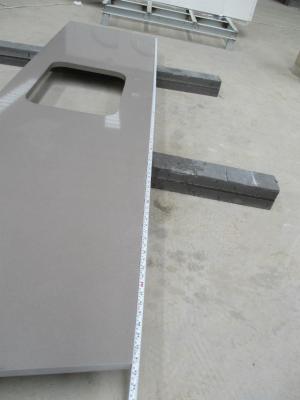 China Gray Quartz Countertops Flat Eased Countertops Engineered Granite Countertops for sale