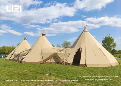 China Waterproof Wood Canvas Tipi Event Camping Teepee Tents With Inner for sale