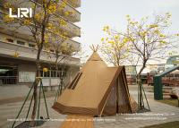 China UV Resistant Tipi Glamping Tent Log Wall And Wooden Structure Event Tent for sale